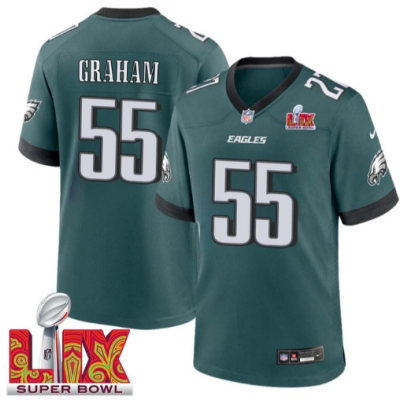 Brandon Graham No 55 Men Super Bowl LIX Philadelphia Eagles Home Game ...