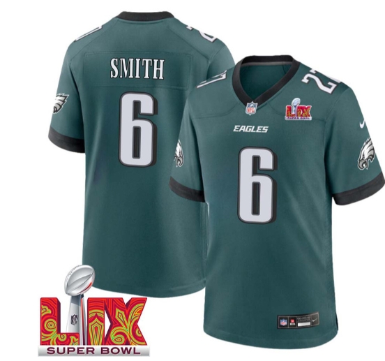 DeVonta Smith No 6 Men Super Bowl LIX Philadelphia Eagles Home Game ...