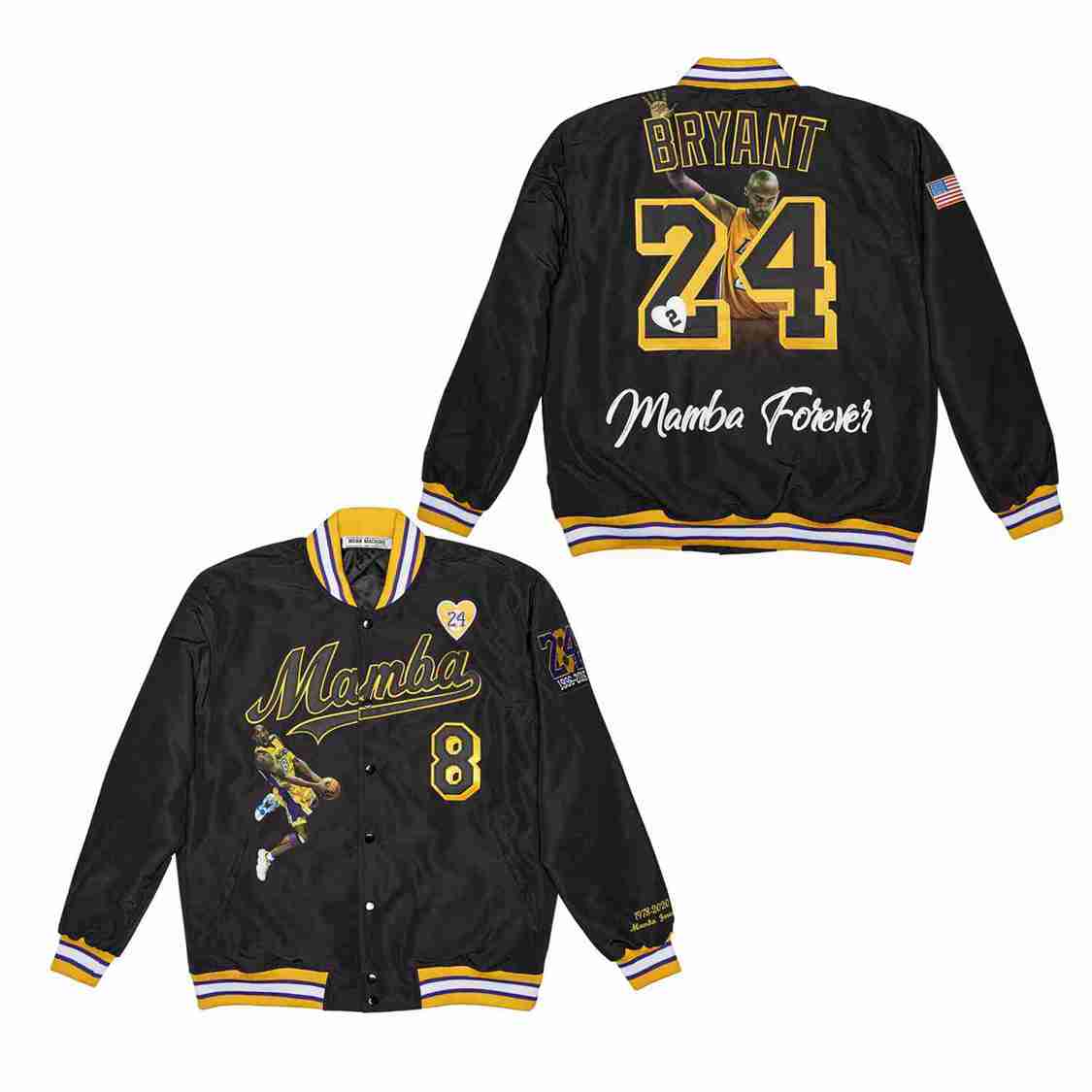LEGEND MAMBA BRYANT 8-24 BLACK SATIN JACKET on sale,for Cheap,wholesale