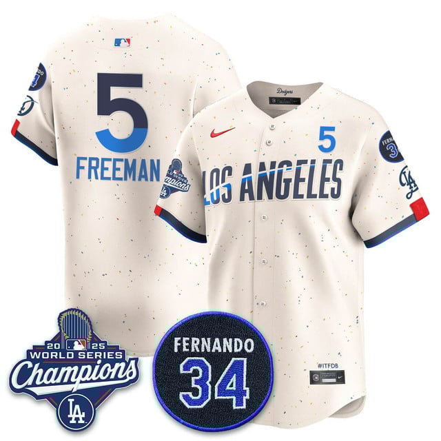 Los Angeles Dodgers 2025 World Series Champions Jersey - All Stitched ...