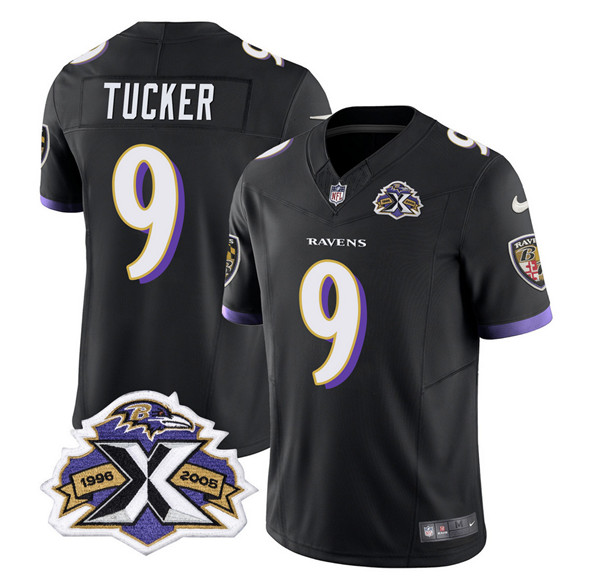 Men's Baltimore Ravens #9 Justin Tucker Black 2023 F.U.S.E With Patch ...