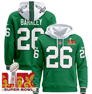 Philadelphia Eagles Super Bowl LIX Patch Pullover Hoodie Kelly Green ...