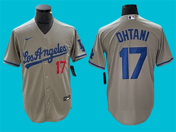 Mens Los Angeles Dodgers #17 Shohei Ohtani Nike Grey Los Angeles ...