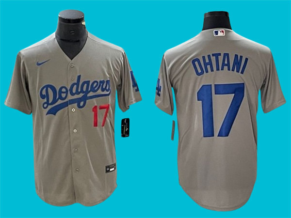 Mens Los Angeles Dodgers #17 Shohei Ohtani Nike Grey Los Angeles ...